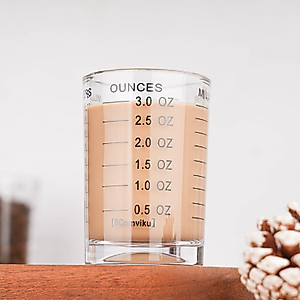 Shot Glass Measuring Cup 3 Ounce/90ML Liquid Heavy High Espresso Glass Cup Black Line