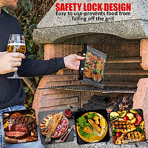 Grill Mesh BBQ Bags LARGE and MEDUIM - Reusable, Non-Stick Barbecue Grilling Pouches - Heat-Resistant, Easy to Clean Accessories - Ideal for Outdoor Electric, Gas, Charcoal Grills | Set of 2