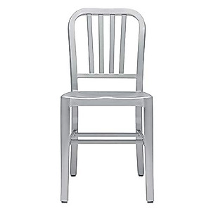 Laura Davidson Furniture Set of 2 Bryant Side Chairs for Dining & Office- Commercial Grade and Lightweight with Arm Rest, Made of Aluminum, Aluminum