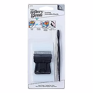 Gallery Glass, 4 Piece Tool Set Perfect for Stained Glass DIY Arts and Crafts, 19739, Multi-Color