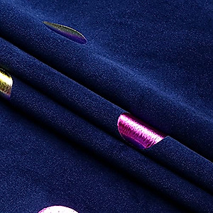 Navy Velvet Blackout Curtains Drapes Metallic Polka Dots Grommet Blackout Curtains for Winter 63" inches Long Room Darkening Thermal Insulated Treatments Sets for Kids Nursery Bedroom,52"Wide 2pcs