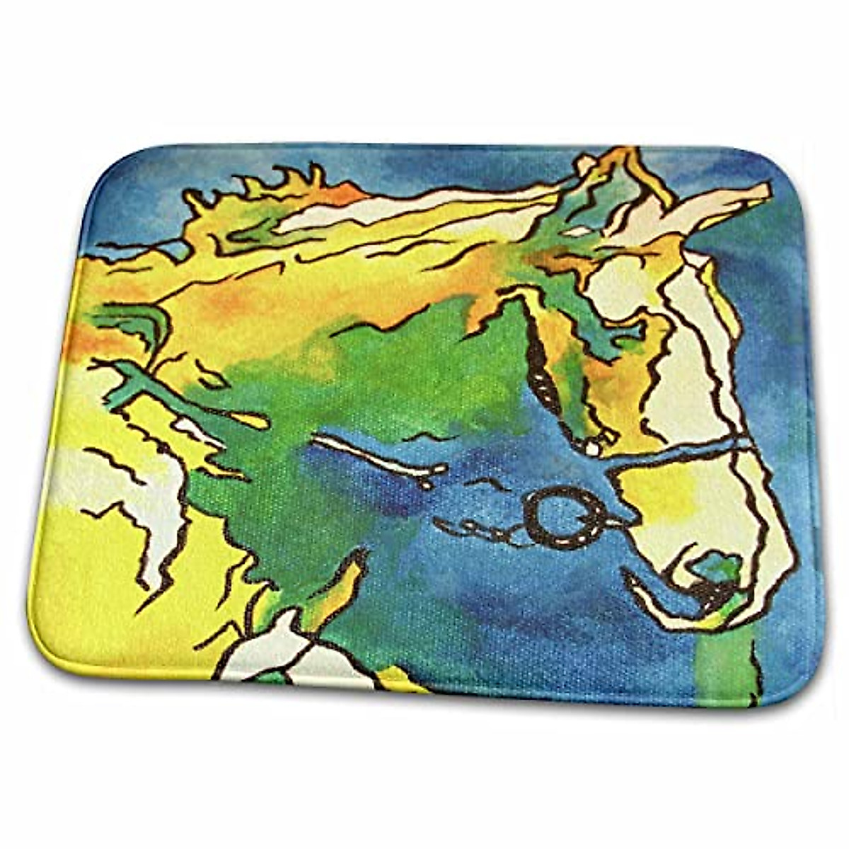 3dRose Horse and Bridle - bridle, equestrian, equestrianism,... - Dish Drying Mats (ddm-46773-1)