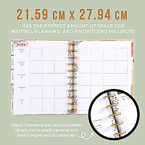 Happy Planner Disc-Bound School Planner and Calendar, 12-Month Daily, Weekly, and Monthly July 2023–June 2024 Planner, Teacher Layout, Wild Journey Theme, Big Size, 8 1/2 Inches by 11 Inches