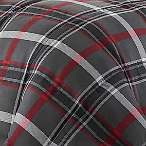Eddie Bauer - King Comforter Set, Reversible Plaid Bedding with Matching Shams, Home Decor for Colder Months (Willow Dark Grey, King)