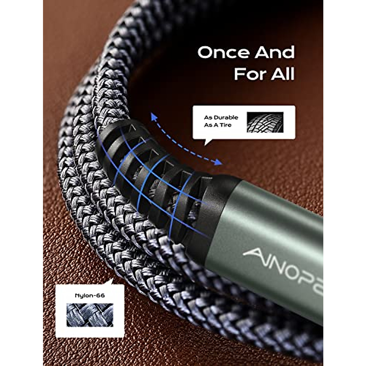 AINOPE 10Gbps Micro B to USB C Hard Drive Cable 1.6FT/0.5m, [Nylon Braided] USB C to Micro B Cord, USB C to External Hard Drive Cable for Seagate WD Toshiba Westgate, MacBook Air M2 Pro