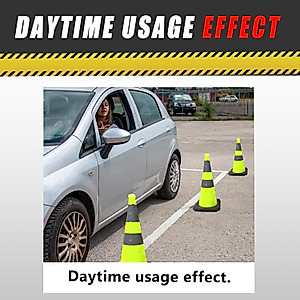 [2PCS]19 Inch Collapsible Traffic Safety Cones, Multi Purpose Pop-up Waterproof Traffic Cones with Reflective Collar for Parking lot，Driveway, Driving Training etc.[Green]