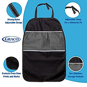 Graco 2 Pack Auto Seat Back Kick Protectors for Kids, Large Kick Mats for Car, Waterproof Automotive Car Back Seat Cover Protect from Dirt, Mud, Stains, Scratches, Fit Most Cars