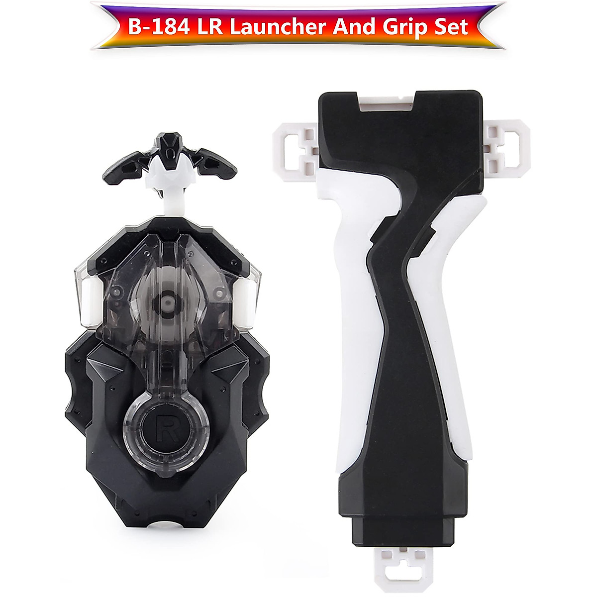 Bey Battling Tops Burst Launcher and Grip, Custom Bay Blade Launcher LR Left Right Spin DB Layer System Compatible with All Bey Burst Series (White)