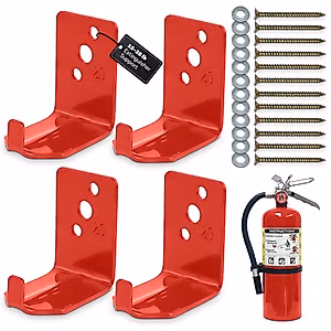 Home Fire Extinguisher Mount Wall Bracket - 4Pcs Fire Extinguisher Brackets Adjustable Fire Extinguishers for The House 20LB Fire Extinguisher Bracket Screws - Fireplace Mounting Bracket Wall Hook