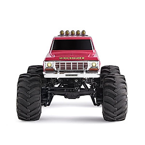 Helidirect FMS 1:24 FCX24 Max Smasher V2 Monster Truck RTR 4WD with G3 RC Transmitter and R3A Receiver - Remote Control Toy, RC Cars, RC Crawler, RC Monster Truck 1/24 (RED)