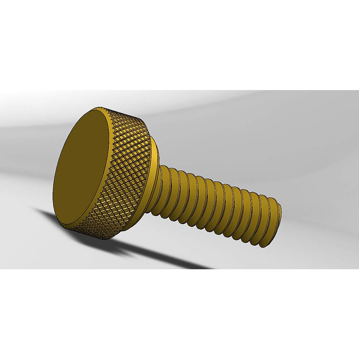 5 Pack of 1/4-20 Knurled Shoulder Flat Tip Brass Thumb Screw - 1-1/16" OAL