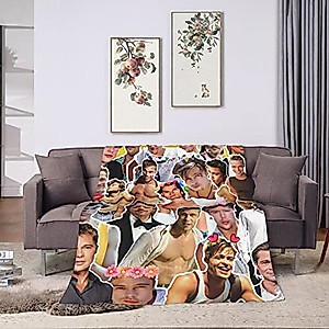 Blanket Brad Pitt Soft and Comfortable Warm Fleece Blanket for Sofa,Office Bed car Camp Couch Cozy Plush Throw Blankets Beach Blankets