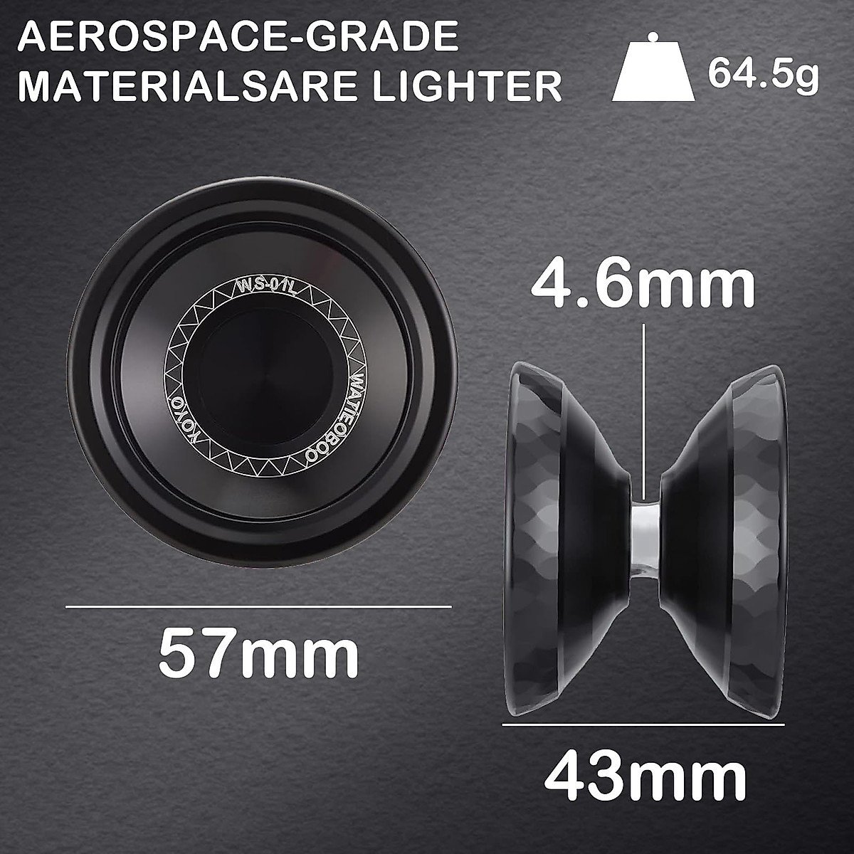 WATIEOBOO Yoyo Professional Unresponsive Metal Yoyo for Kids Beginners Intermediate Advanced Masonry Faceted Metal YOYO Precision Eight-Bead Yoyo Bearings-ModelWS-01L