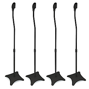 Mount-It! MI-1214 Speaker Stands for Home Theater 5.1 Channel Surround Sound System Satellite Speaker Stands Mounts, Rear and Front, 2 Pairs, 10 lb Capacity, Black