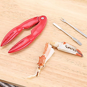 Yardwe 2pcs Lobster Crackers Seafood Clip Crab Pliers Crab Crackers Crab Leg Nut Cracker Crab Peel Shrimp Tool for Lobster Crab Crawfish Prawns Shrimp Red