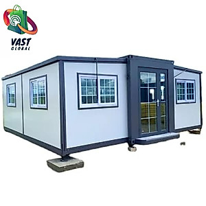 Prefabricated Folding Extendable 2 Bedroom House, Waterproof and Weather-Resistant Mobile House, Energy-Efficient and Eco-Friendly (20 Ft)