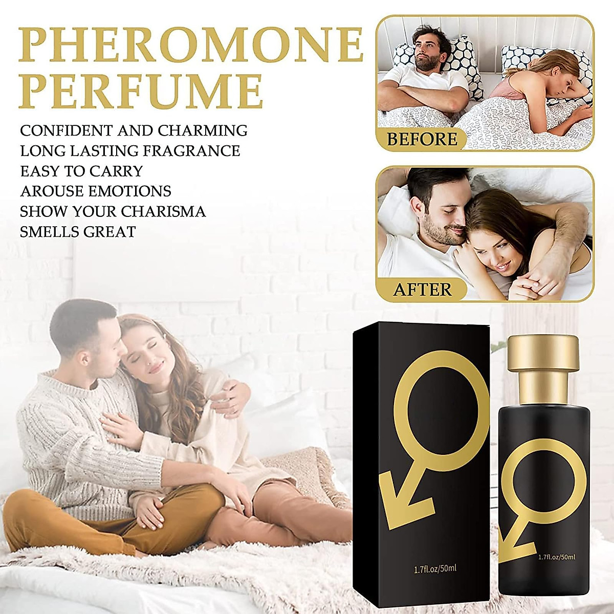 ROBAUN Golden Lure for Her Cologne Phero_mone Perfume for Men, Phero Perfume Spray Cologne for Men, Infused Essential Oil Perfume for Men to Attr_act Wo_men (50ml,1.7Fl Oz)