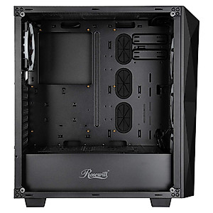 Rosewill SPECTRA X-Blue ATX Mid Tower Gaming PC Computer Case, Supports 240mm & 360mm Liquid Coolers, 4 Dual-Ring Blue LED Fans, Steel Airflow Mesh, Tempered Glass