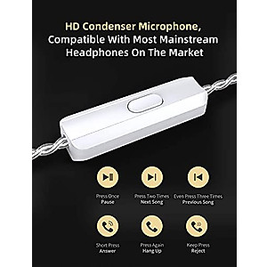 Kinboofi KZ ZSN PRO X in Ear Earphone 1BA 1DD HiFi Bass Earbuds Headphone, Noise Cancelling Headset Metal IEM with Removable C Pin Cable (Black with Microphone)