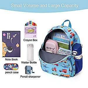 CLUCI Toddler Backpack for Boys Girls Kids Backpack Preschool Kindergarten Child Bookbag Travle Cute Blue Car Daycare Backpack