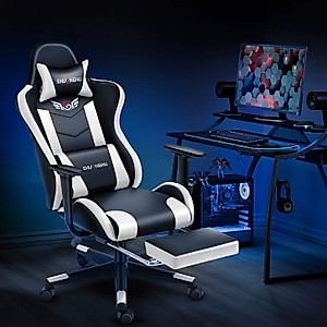 shuanghu Gaming Chair Office Chair Ergonomic Computer Chair with Reclining Chair with Headrest and Lumbar Support Video Game Chair for Adults Teens Desk Chair(Footrest)