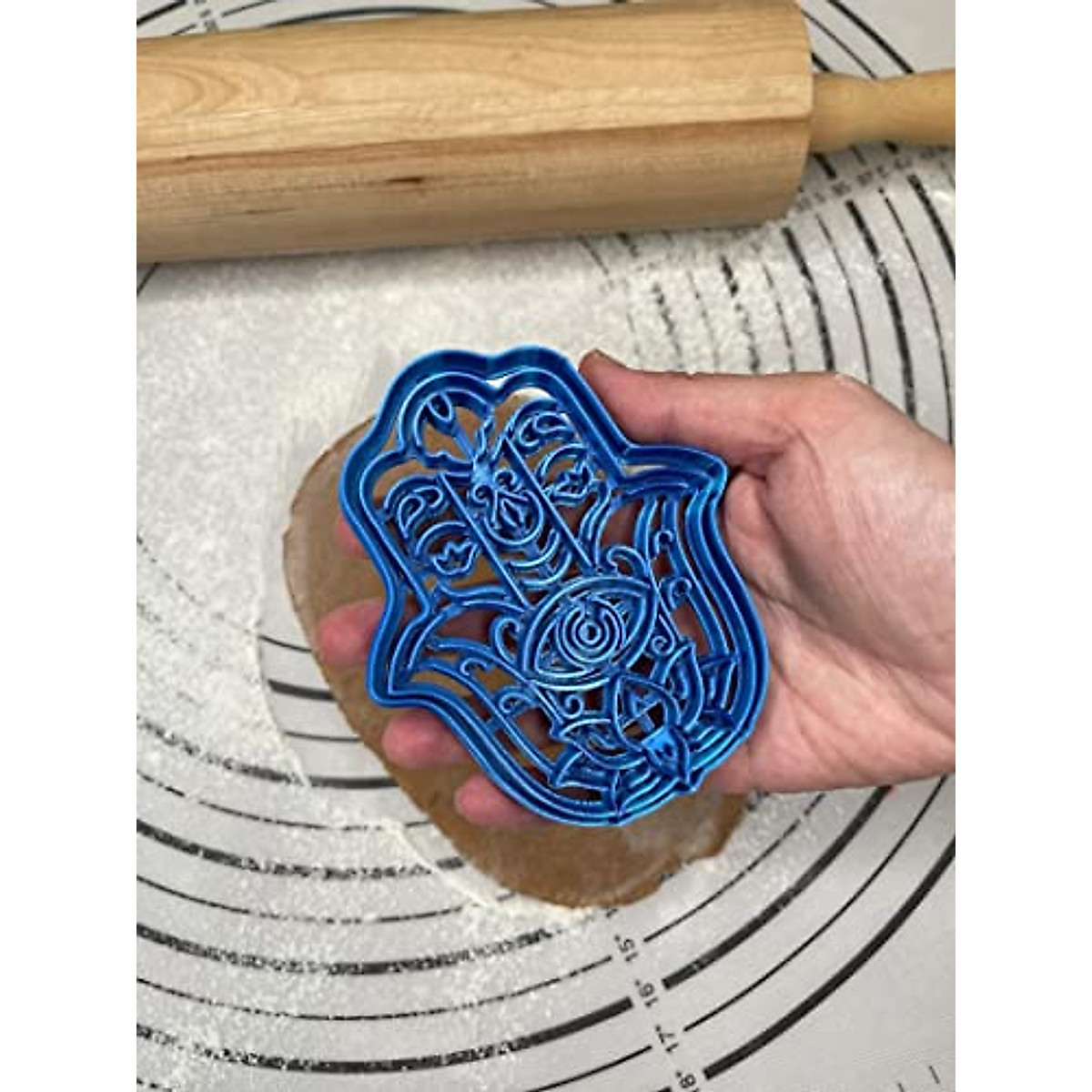 Premium Quality Set of 2 Hamsa Cookie Cutters & Molds 4” inch Produced by 3D Kitchen Art