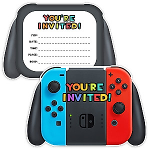 Simimi art Video Game Birthday Party Invitation Cards - Game On Birthday Party Invitation - 30 Cards With 30 Envelopes
