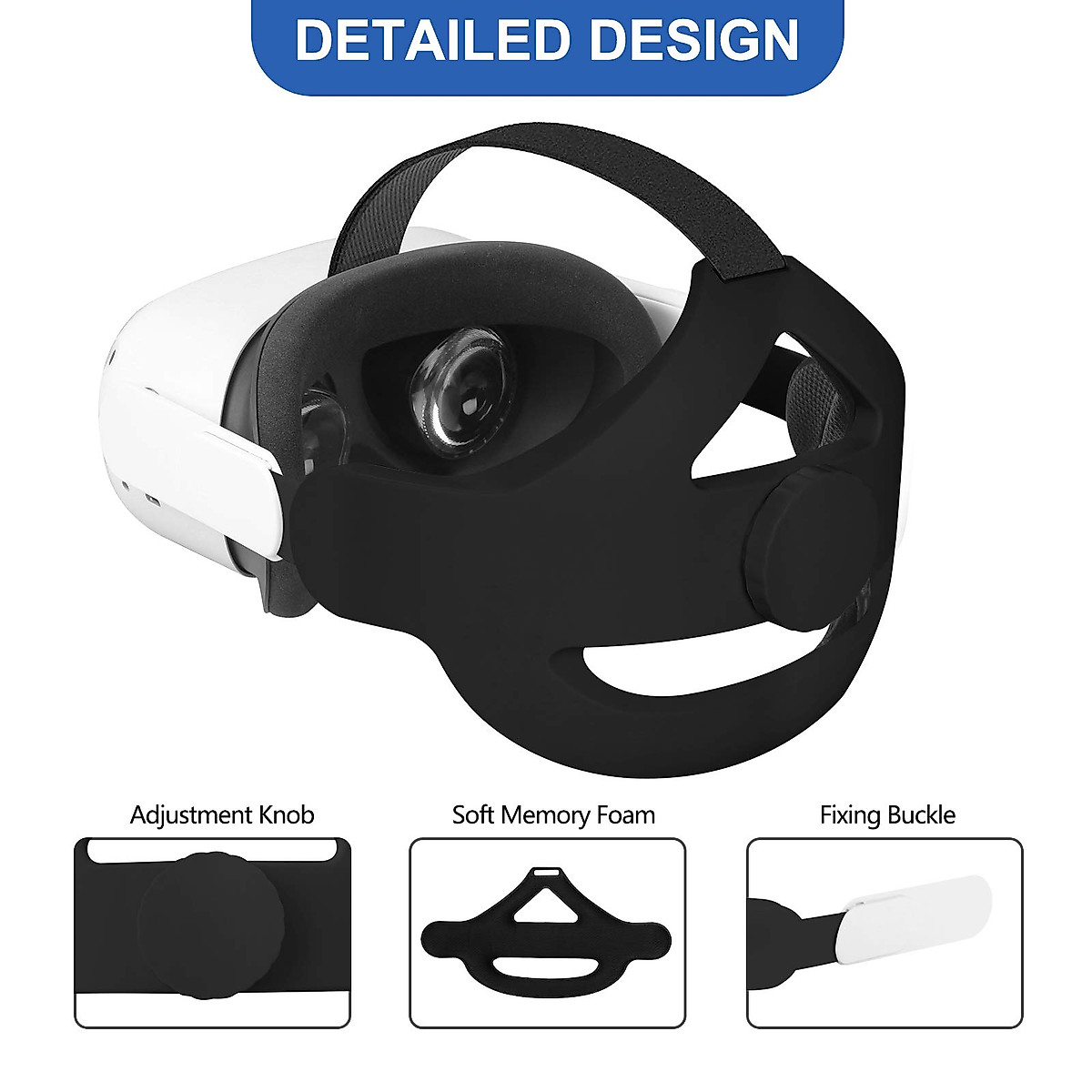 Esimen Carrying Case for Oculus Quest 2 with Head Strap - Hard Protection Case and Lightweight Travel Case with Starter Kit, Face Cover, and Silicone Controller Cover(Black Case Set Accessories)