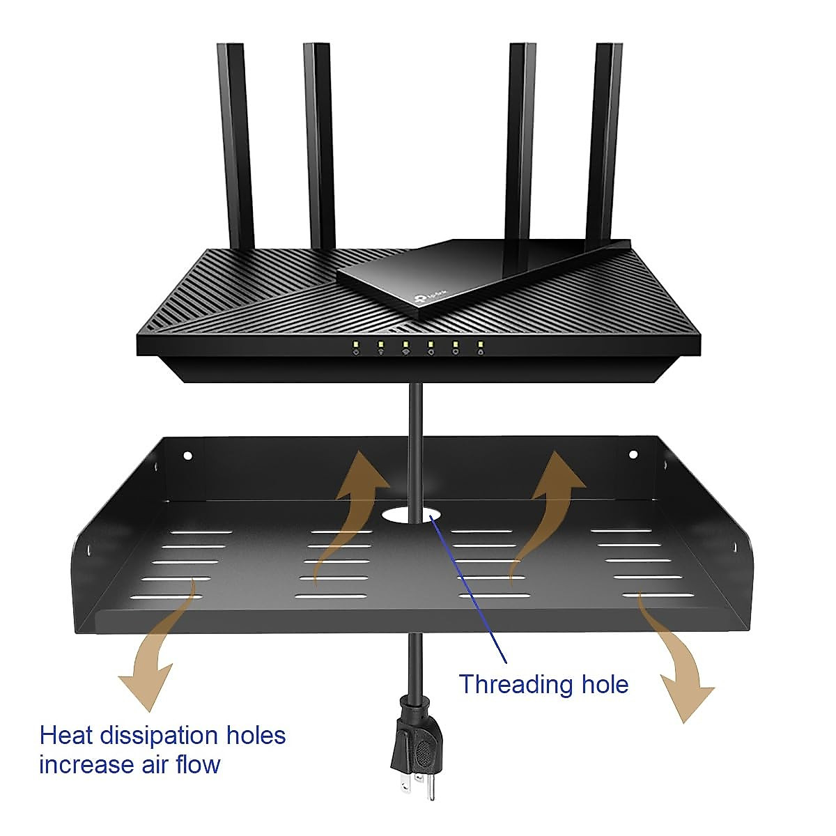 JINGCHENGMEI 2 Pcs of Metal Floating Shelf Modern Wall Mounted Storage Rack 12"*8" Deep Display Shelf in Living Room, Bedroom,Bathroom, Kitchen,Garage or Office (12 inches 2 Pcs)