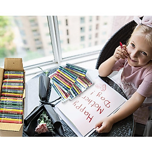 Madisi Crayons Bulk Pack, Regular Size, 4 Colors, 150 Packs, 600 Count