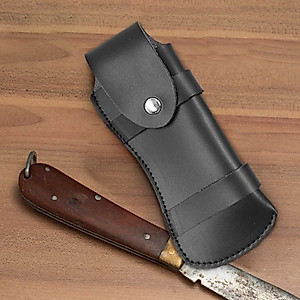 DONGKER 5" Knife Sheath,PU Leather Pocket Knife Pouch for 5" Folding Knife Hunting Camping