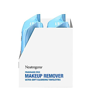 Neutrogena Makeup Remover Cleansing Face Wipes, Daily Cleansing Facial Towelettes to Remove Waterproof Makeup and Mascara, Alcohol-Free, Value Twin Pack, 25 Count, 2 Pack