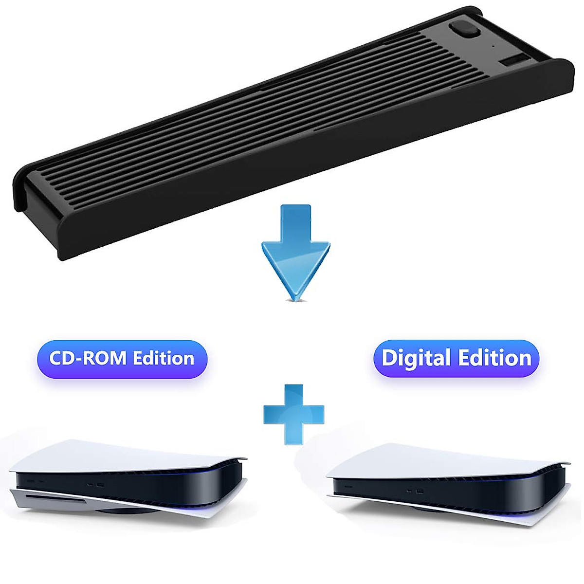 Cooling Fan for PS5, USB External Cooler 3 Fan Temperature Control Cooling Fans for Sony Playstation 5 Digital Edition/CD-ROM Edition Gaming Console