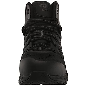 KEEN Utility Women's Vista Energy Mid Height Composite Toe Internal Metatarsal Guard Industrial Work Boots, Black/Raven, 7.5 Wide