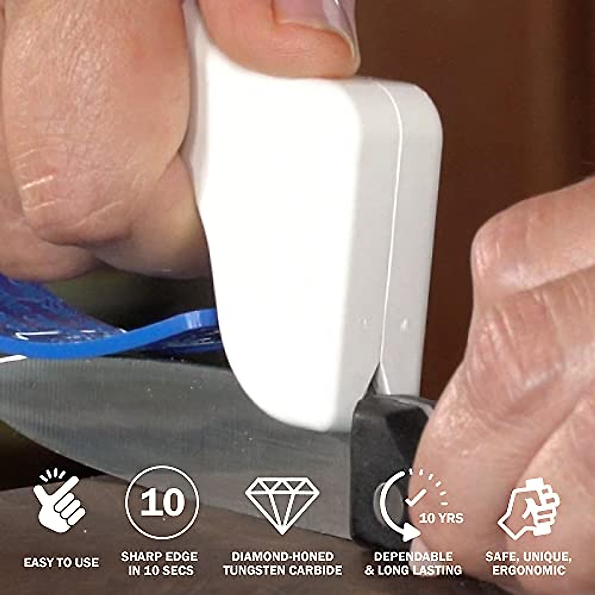 AccuSharp Knife & Tool Sharpener 2 Pack - Knife Sharpeners for Kitchen Knives, Pocket Knives, Serrated Blades, Axes & Machetes - Diamond-Honed Tungsten Carbide Sharpens, Restores, & Repairs - Set of 2