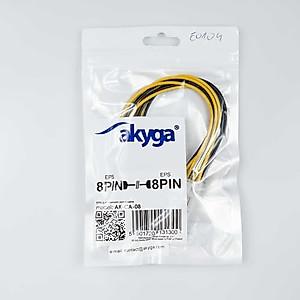 AKYGA AK ca Cable 8 Pin EPS 20 cm Yellow/Black