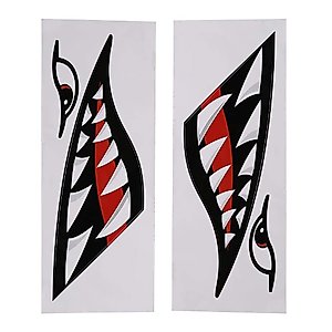 2Pcs Shark Teeth Mouth Reflective Decals Sticker Waterproof Diy Funny Graphics Accessories For Car Kayak Canoe Fishing Boat Truck Decoration Funny Boat Stickers And Decals Funny Boat Stickers And
