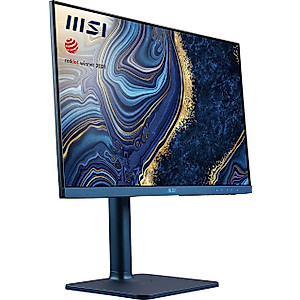 MSI Modern MD241P Ultramarine, 24" Monitor, 1920 x 1080 (FHD), IPS, 75Hz, TUV Certified Eyesight Protection, 5ms, HDMI, USB C, Tilt, Swivel, Height Adjustable, Pivot