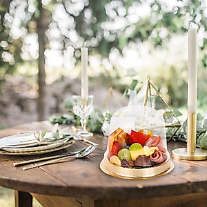 Whaline 50Pcs 4.3Inch Disposable Individual Charcuterie Cup Clear Plastic Cupcake Container Single Dessert Holders with Lids for Food Favor Display Charcuterie Grazing Table Catered Event Wedding