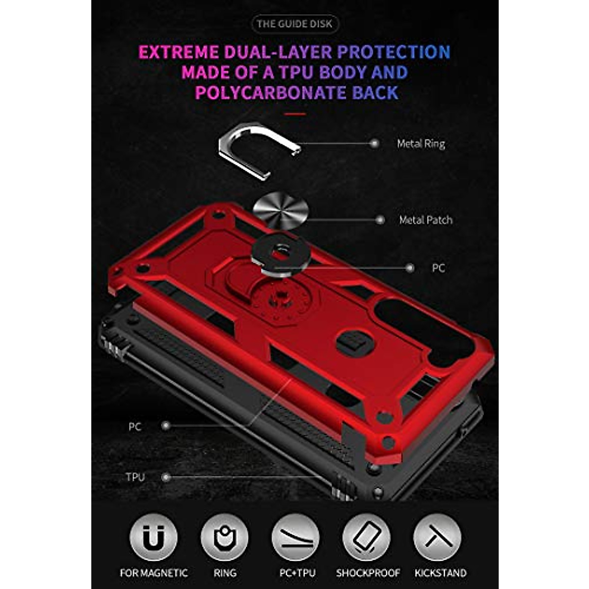 Leychan Compatible with Moto G Stylus 2020 case, Moto G Pro case, Military Grade Rugged Anti-Scratch Heavy Duty Shockproof 360°Rotating Ring Kickstand Case Cover Fit for Magnetic Car Mount (Navy)