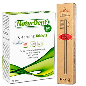NaturDent Denture Cleaner for Partial Denture Wearers | Powerful pH9 Formula Removes Non Water-Soluble Residues and Bad Smells, Prevents Metal Discoloration Corrosion, Leaving Your Mouth Feeling Fresh