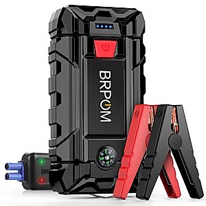 BRPOM Car Jump Starter, 4000A Peak 15800mAh (up to 7.0L Gas or 5.5L Diesel Engine, 30 Times) 12V Auto Booster Battery Pack Jump Box with Quick Charger Smart Jump Cables