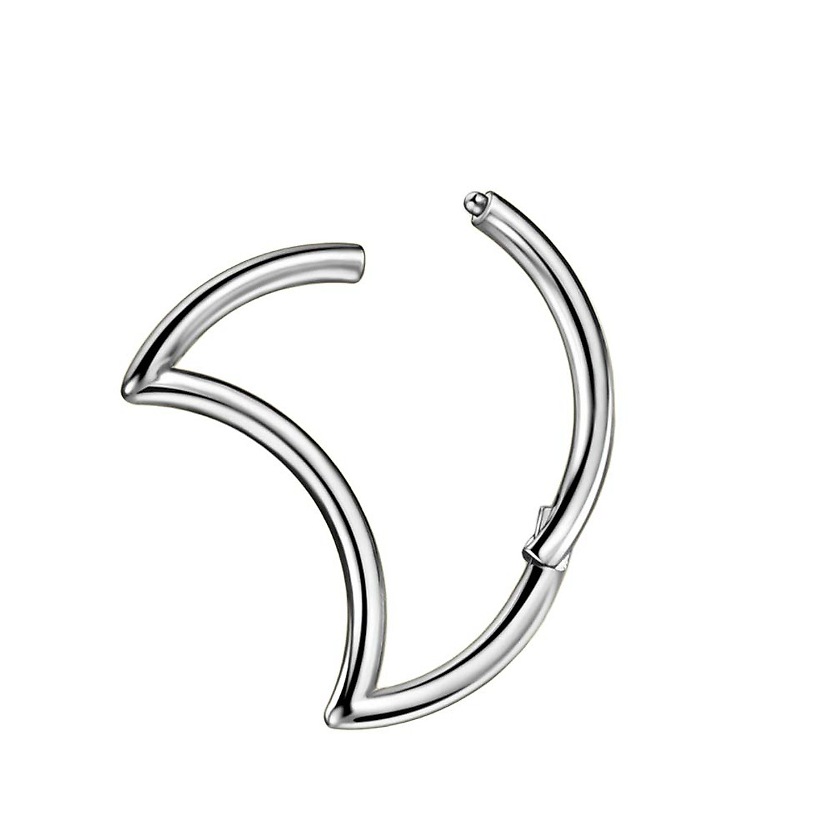 FANSING 18g Cartilage Earring Hoop Silver 18 Gauge Daith Earrings for Women 18 Gauge Earrings for Rook Piercing Jewelry Surgical Steel Helix Earring 8mm Moon Piercing Earring
