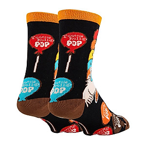 ooohyeah Men’s Novelty Crew Socks, Crazy Funny Cotton Dress Socks Gift for Candy Lover - Tootsie POP