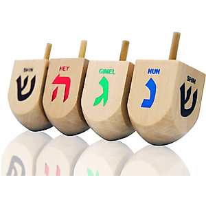 Let's Play Dreidel The Hanukkah Game 2 Extra Large Wood Dreidels Instructions Included
