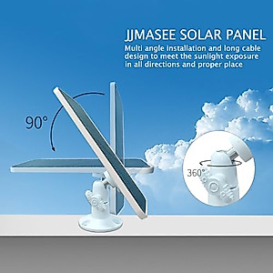 JJMASEE Solar Panel Charger for Arlo Essential Spotlight/XL Spotlight Camera(not for Arlo Essential 2K/2K XL), Micro USB (not Type-C) 13FT Weatherproof Cable and Aluminum Alloy Mount (1 Pack)