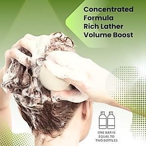 SpiraLeaf Shampoo & Shave Bar, Essential Oils, Limited Ingredients, Concentrated Formula, USA Made (Evergreen)