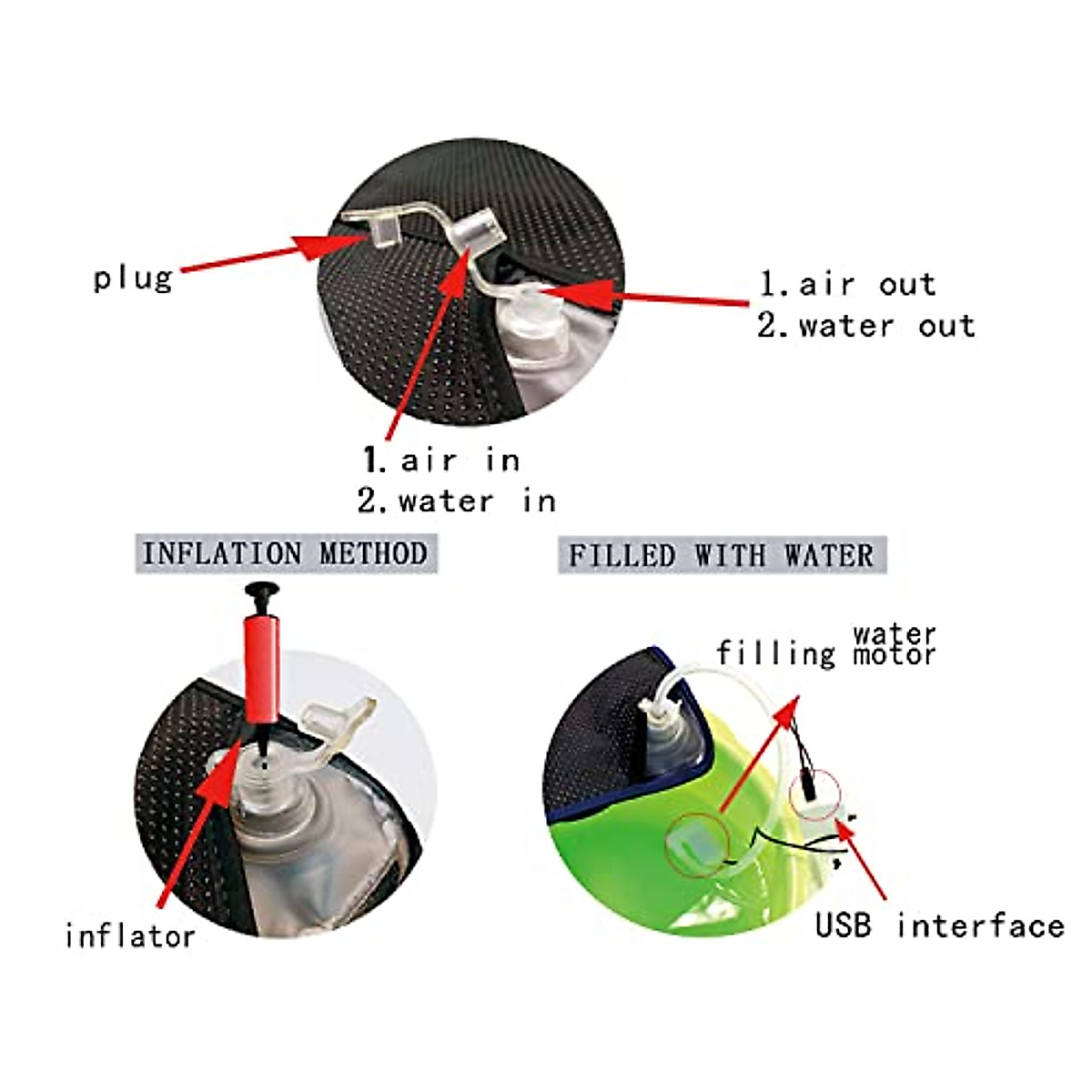 WalBryka High Comfortable Airbag Office Chair Cushion Pain Relief Air Seat Cushions with Non-Slip Cover (Gray)