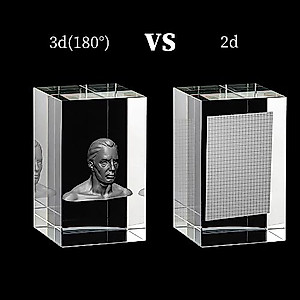 Snclriao 3D Crystal Photo, Custom Gifts for Man Women Him Her Couple, Personalized Picture in Crystal, Customized Laser Etched Glass Cube Gift for Birthday Anniversary Wedding, Rectangle