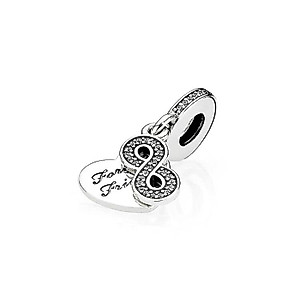 CZVIVIRY love Forever Friends Charm,Friends Forever Heart Dangle Charm 925 Sterling Silver,Fit Woman¡¯s Necklace and Bracelet